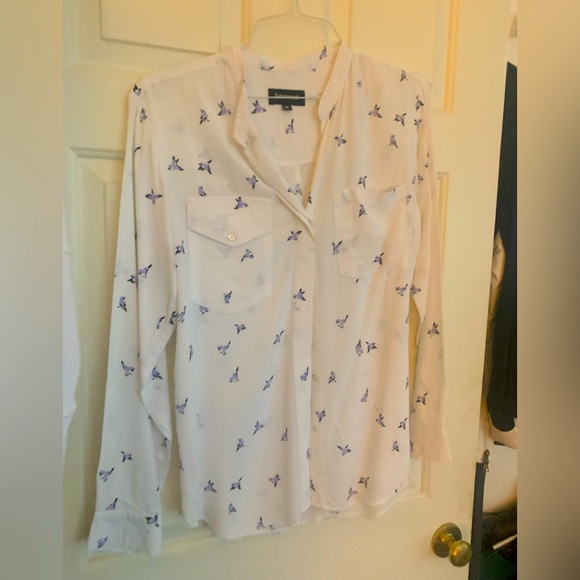 Betabrand | Tops | Euc Betabrand Bird Print Blouse Shirt Rare Sz Medium ...